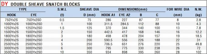 Hook Type Double Lashing Snatch Block / Pulley Block And Tackle For