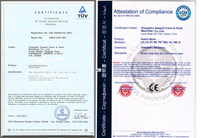 Manual 50 Ton Single Sheave Snatch Blocks Pulley Dia 600mm For Warehouse