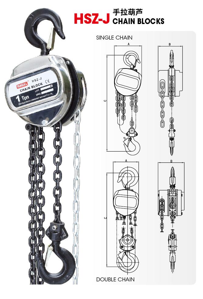 HSZ-J small portable 500kg Manual Chain Block For Cargoes Lifting , CE ...