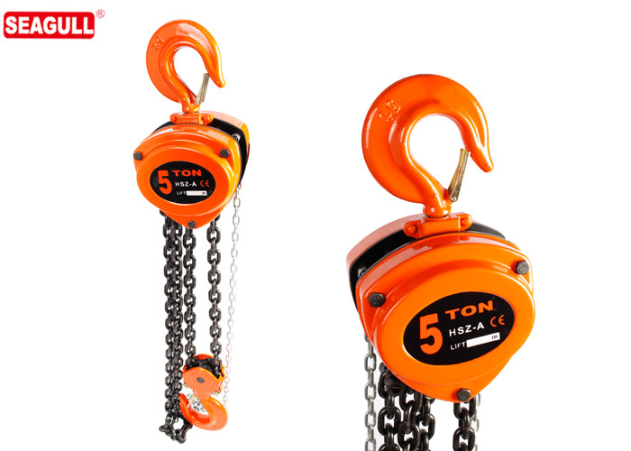 Orange Heavy Duty Chain Lifter , Chain Pulley Block 30 ton CE GS