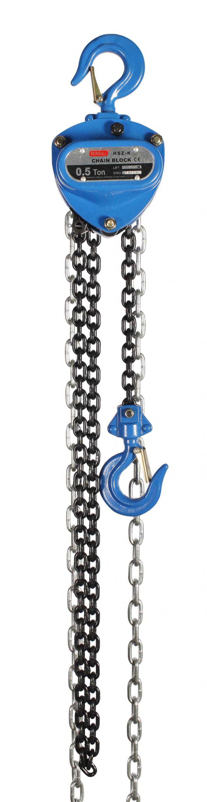 Construction 0.5 Ton 3 M Manual Chain Hoist , Manual Chain Pulley Block